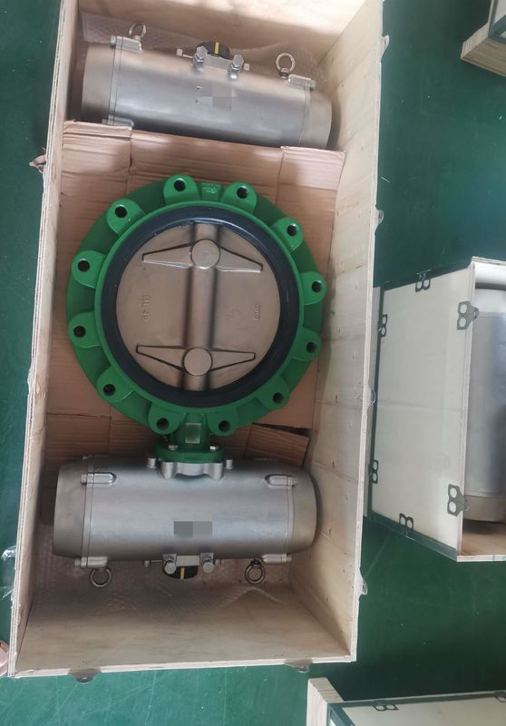SS316 Actuated Butterfly Valve Alum Brz Plate Air Operated Marine Rig ...