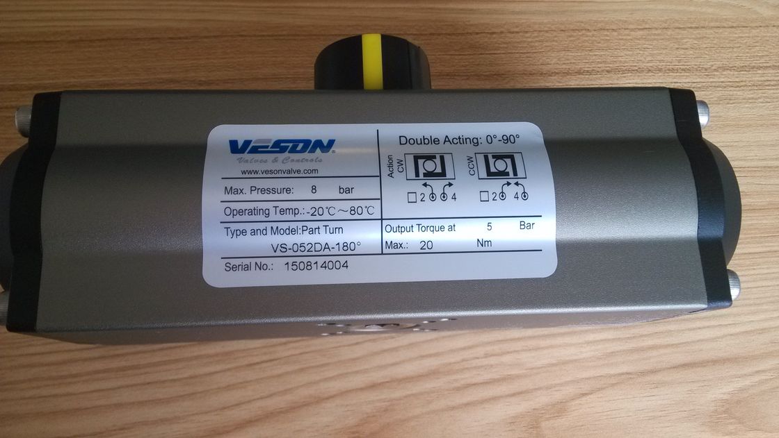 3 Position Double Acting Pneumatic Actuator Three way valve 3SPDT Valve ...