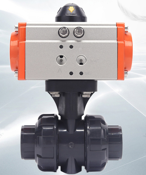 Air Actuated PVC Ball Valve Double Acting actuation Pneumatically ...