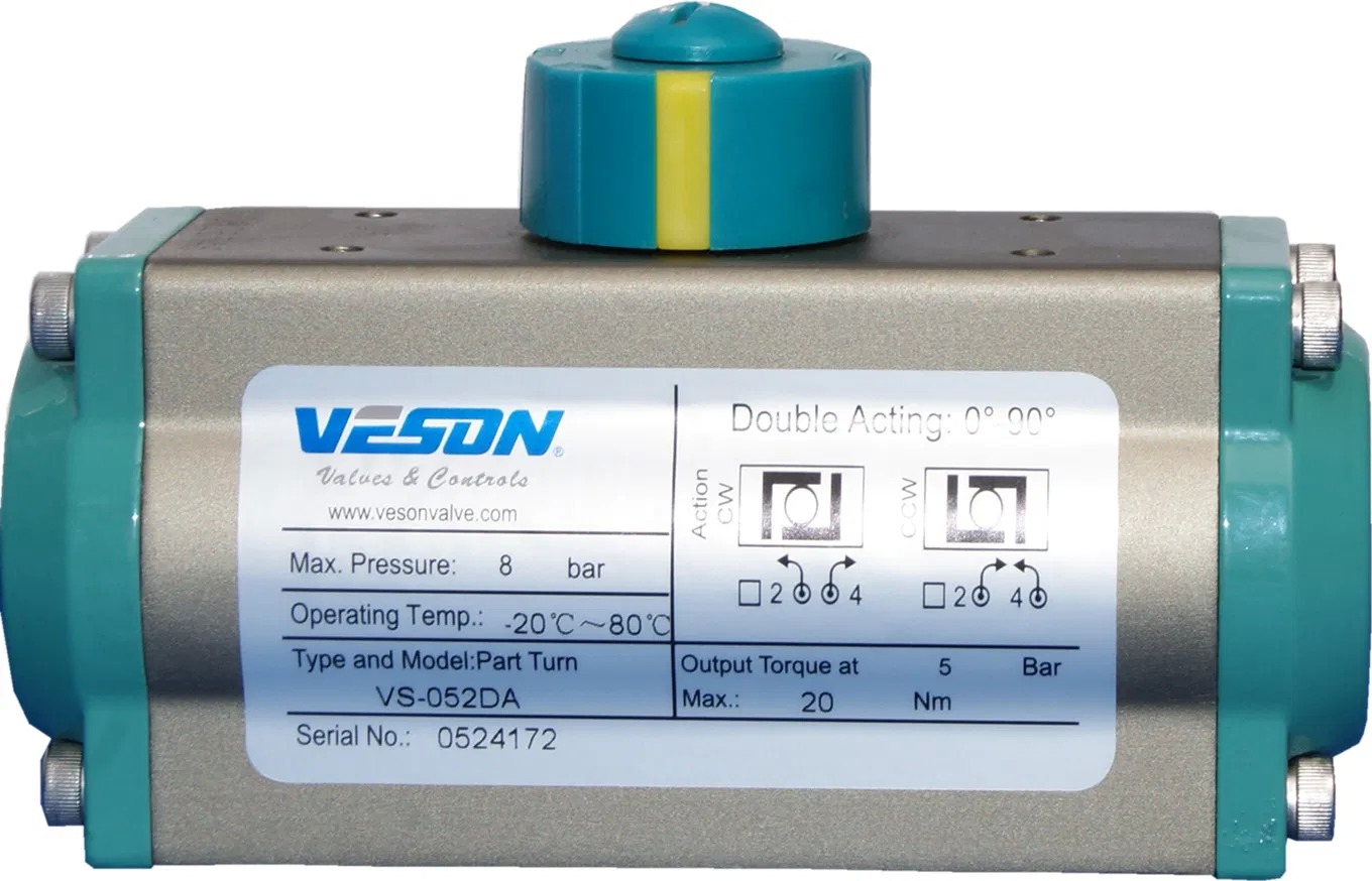 Rotork Type Double Acting Pneumatic Actuator with ±5° Adjustment