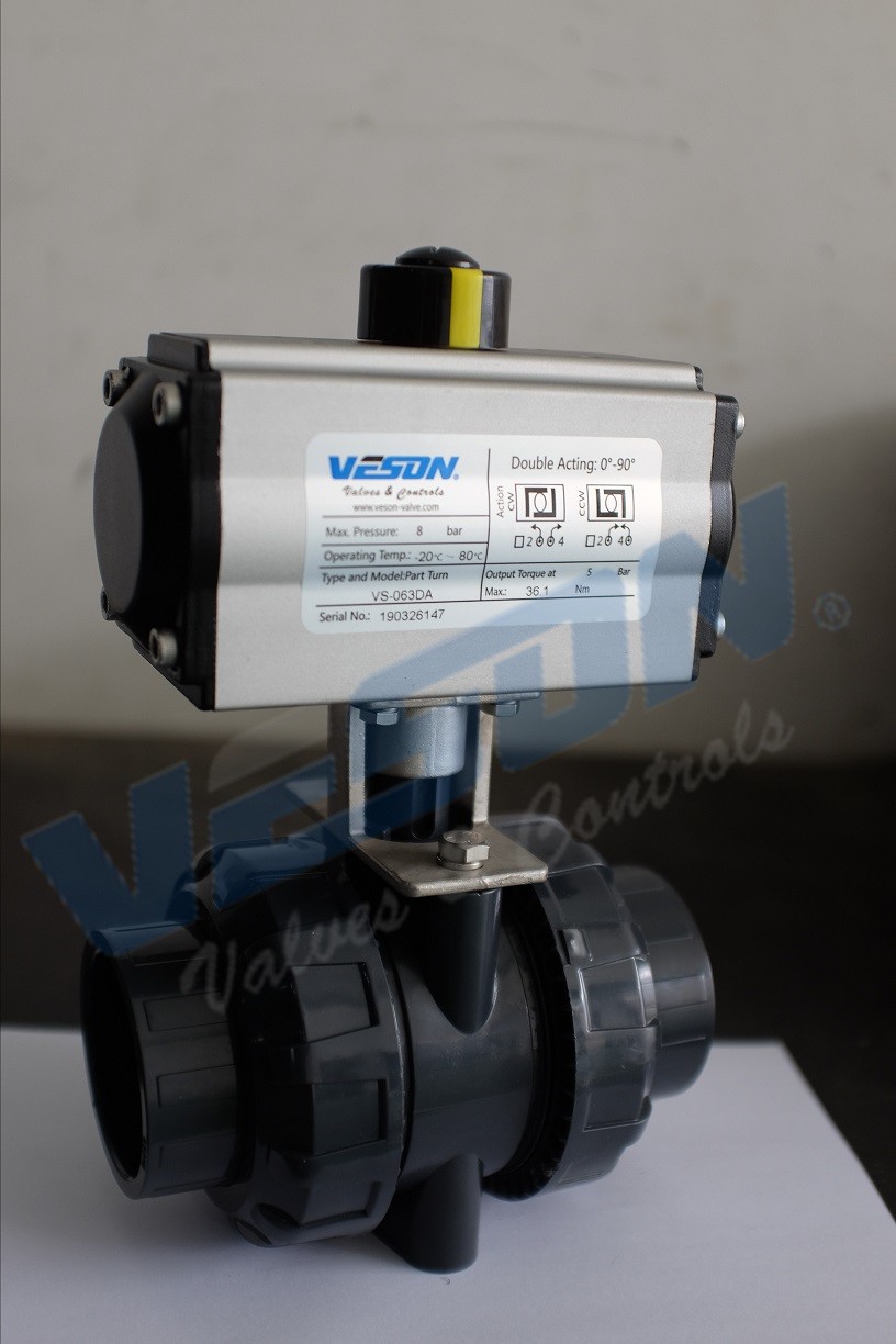 Aluminum Alloy Pneumatic Ball Valve Rotary Pneumatic Operated Ball ...