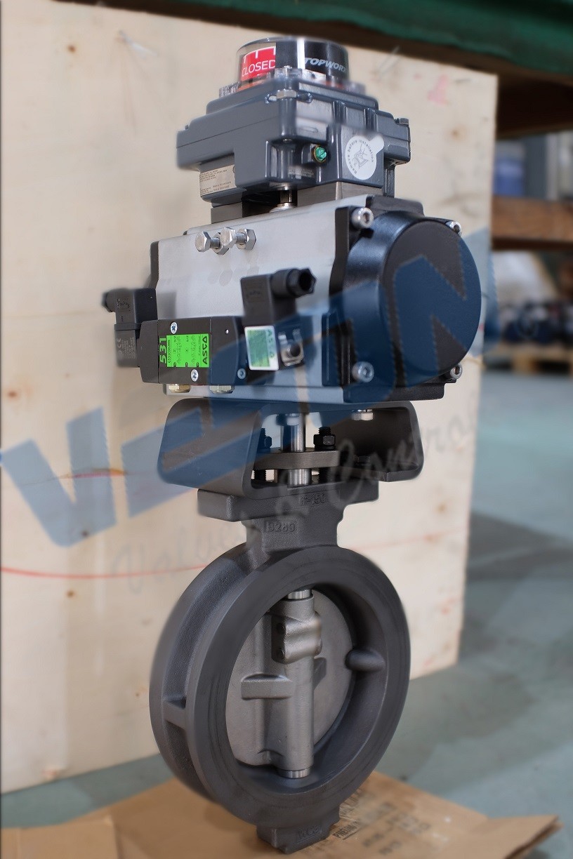 Wafer Type Pneumatic Butterfly Valve Air Operated Butterfly Valve With ...